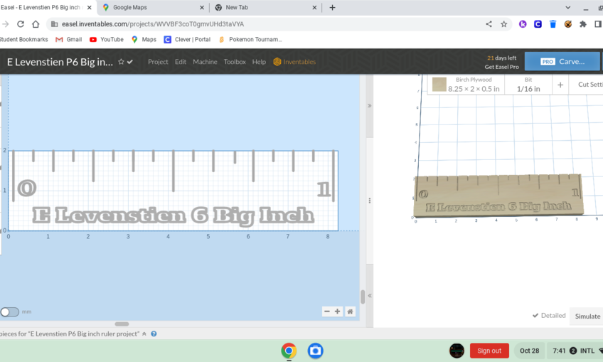 E Levenstien P6 Big inch ruler project | Inventables