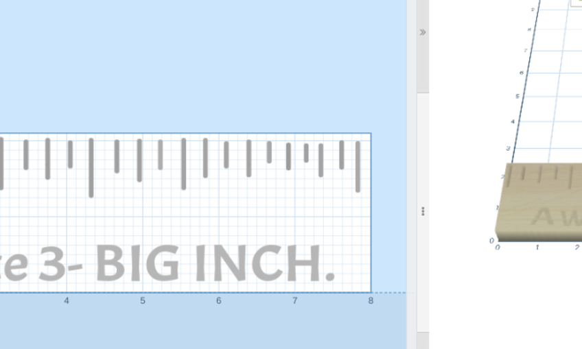 A white 3-big inch. ruler | Inventables