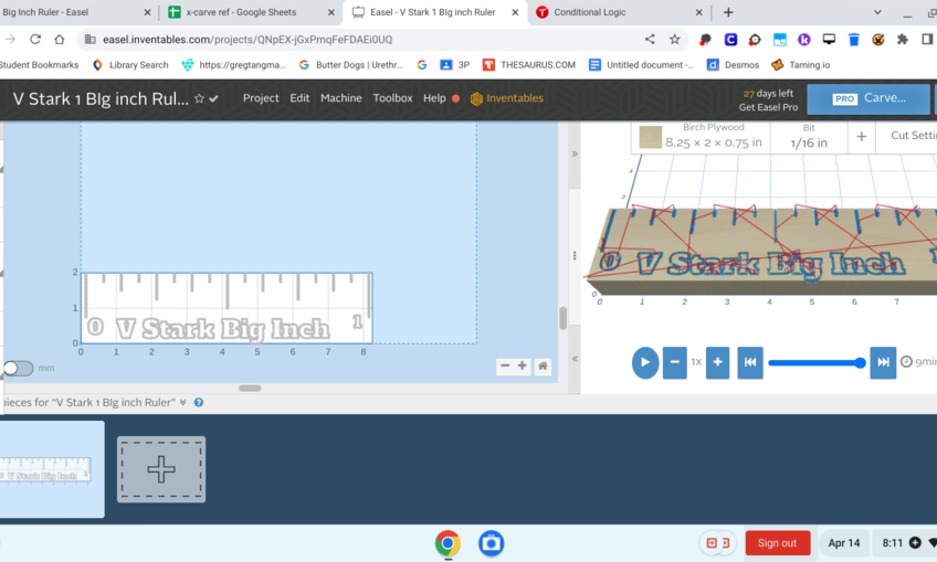 V Stark 1 BIg inch Ruler | Inventables
