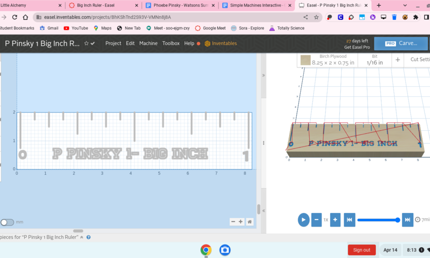 P Pinsky 1 Big Inch Ruler | Inventables