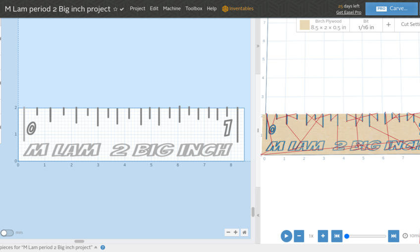 M Lam period 2 Big inch project | Inventables